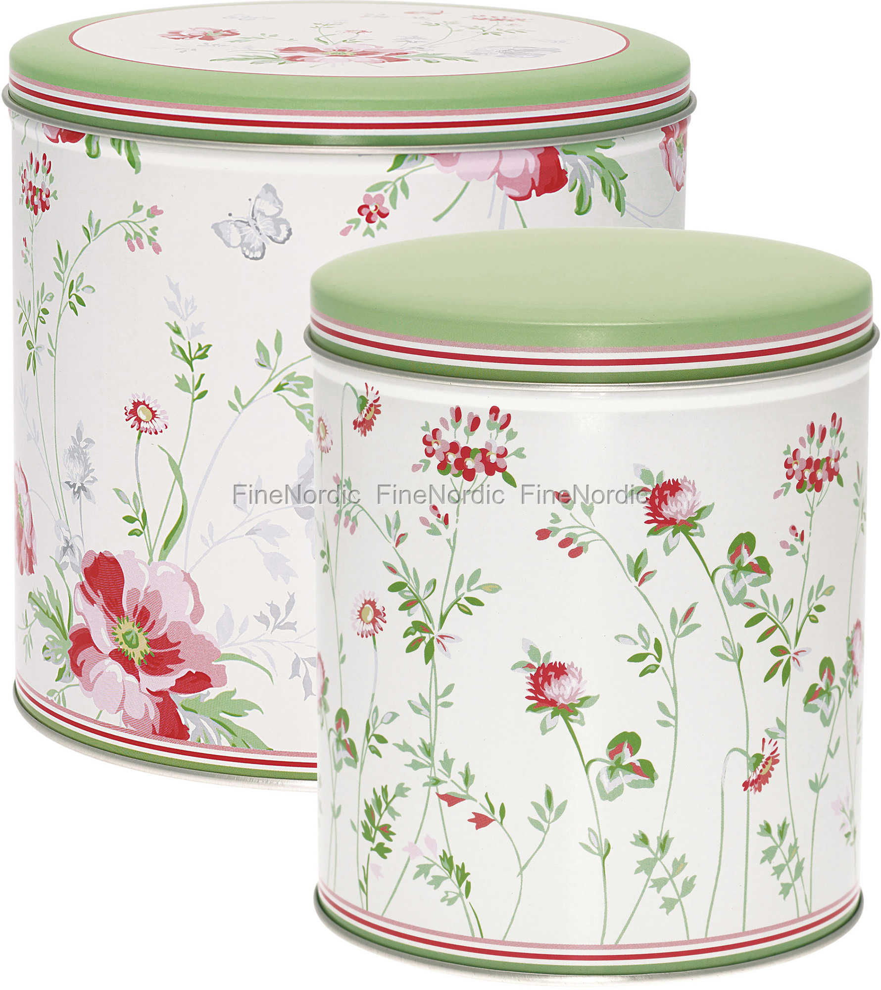 GreenGate Bokser - Round Box Camille White Sett med 2