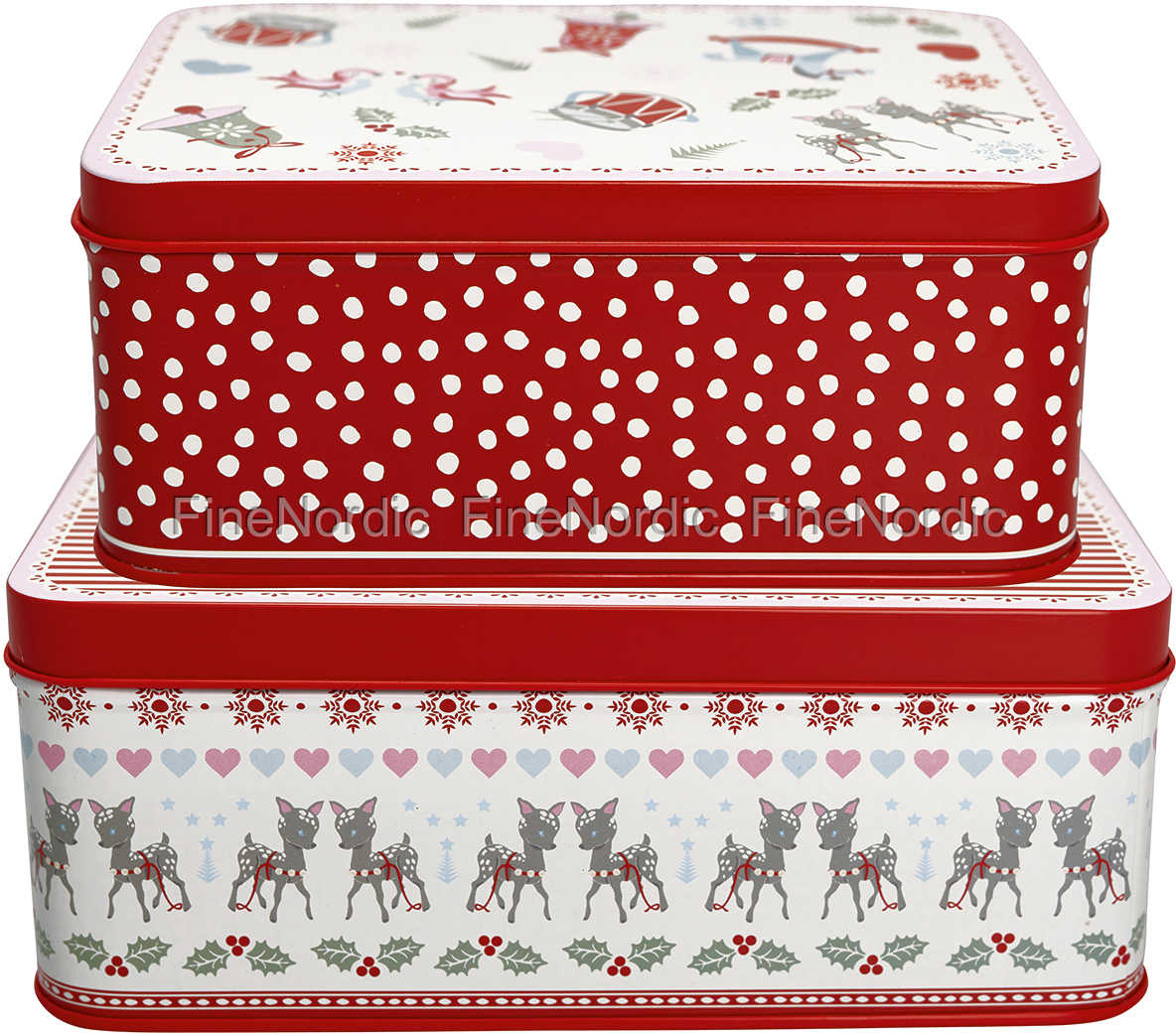 GreenGate Rectangular Box Bambi White Sett med 2