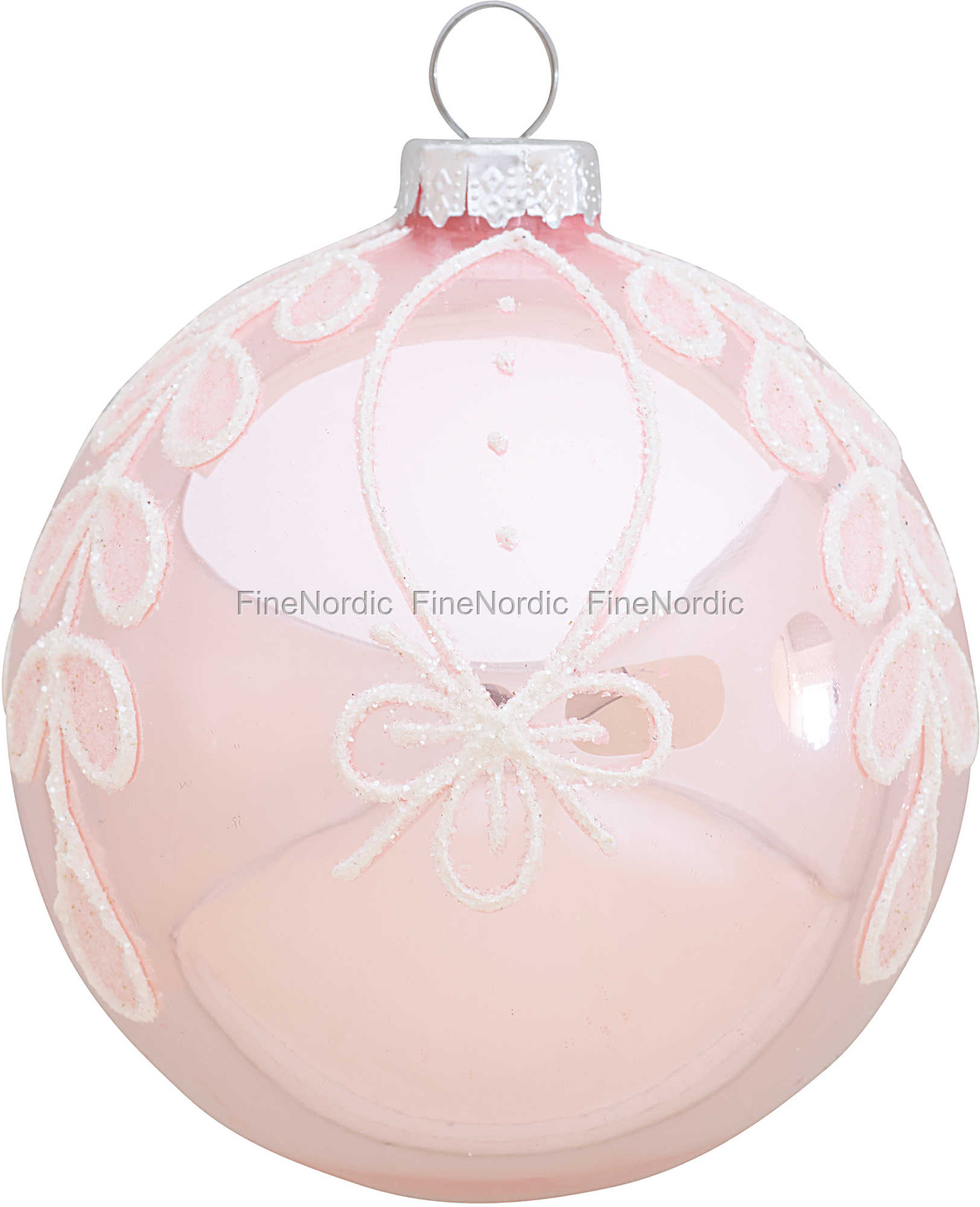 GreenGate Julekule - Ball Glass Marley Rose with Glitter