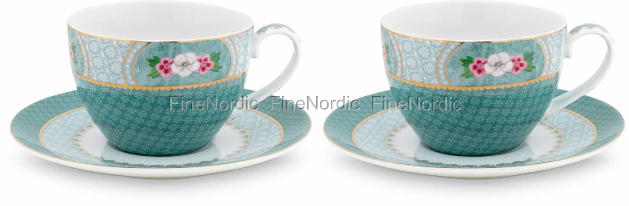 Pip Studio Kopper & Tefat Blushing Birds Blue Sett med 2