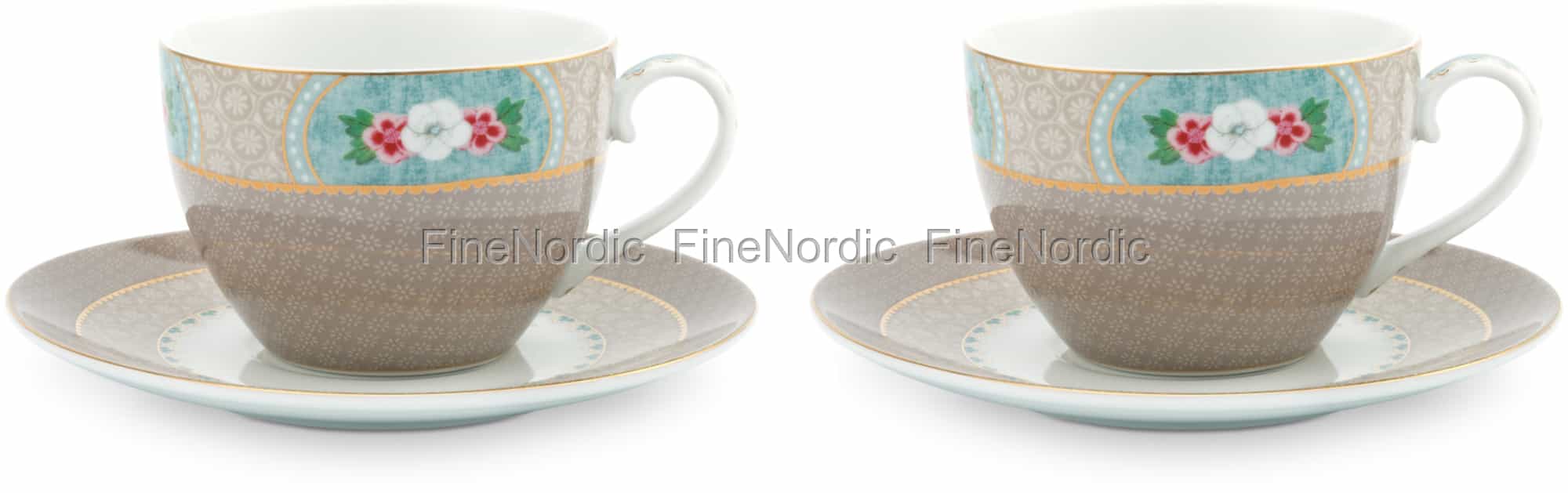 Pip Studio Kopper & Tefat Blushing Birds Khaki Sett med 2