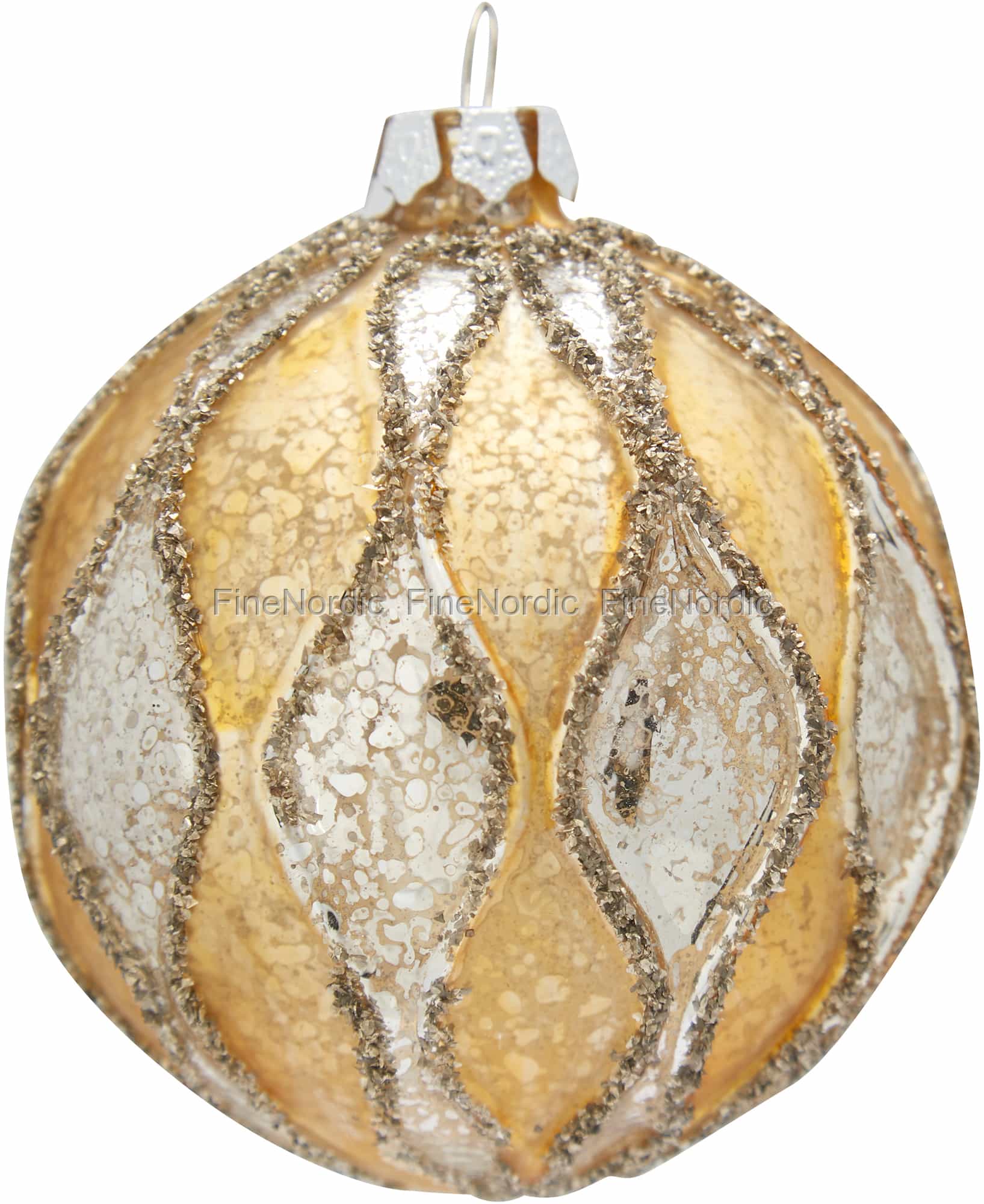 GreenGate Julekule Glass Elouise Vintage Glitter