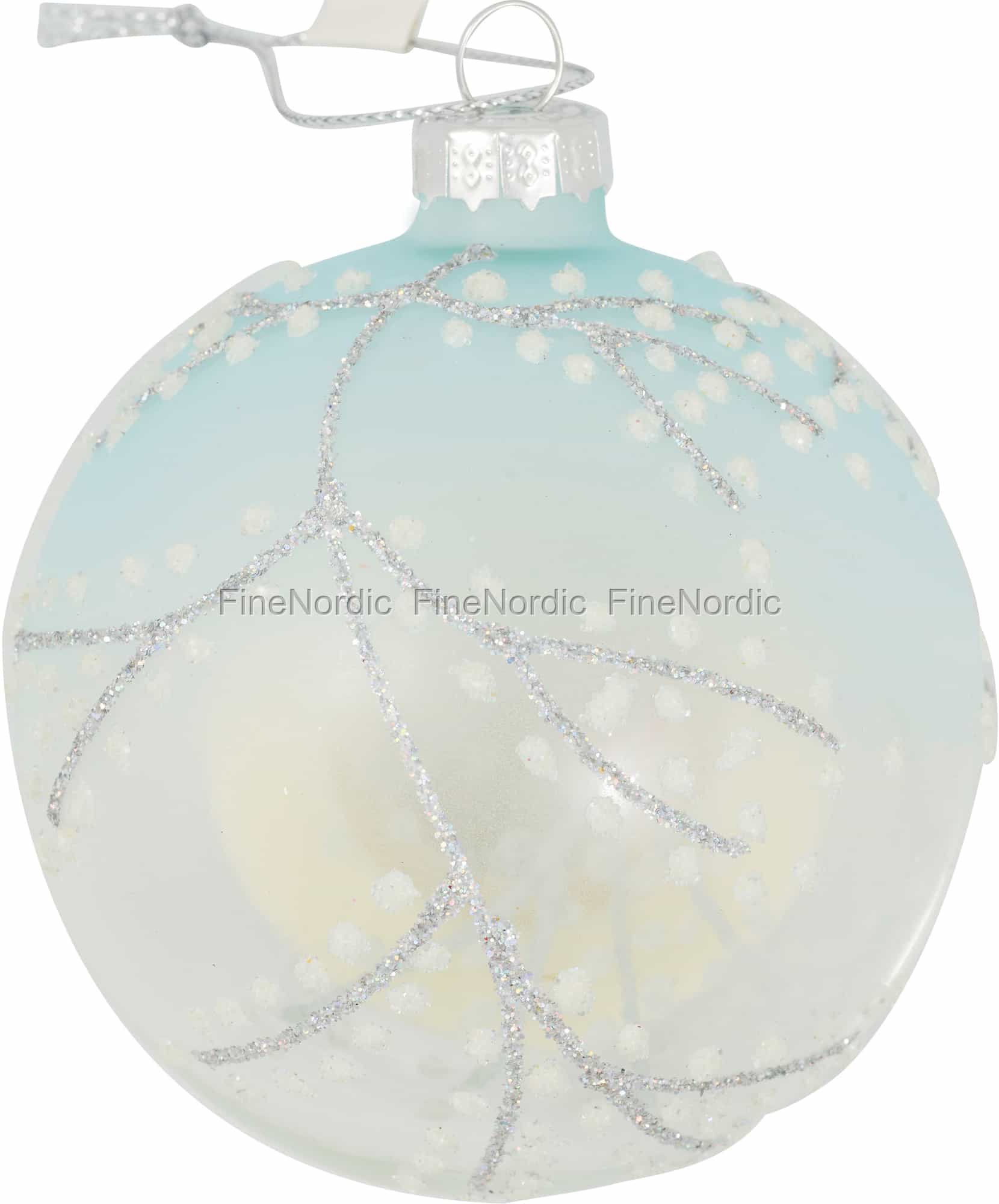 GreenGate Julekule Glass Frosted Pale Blue