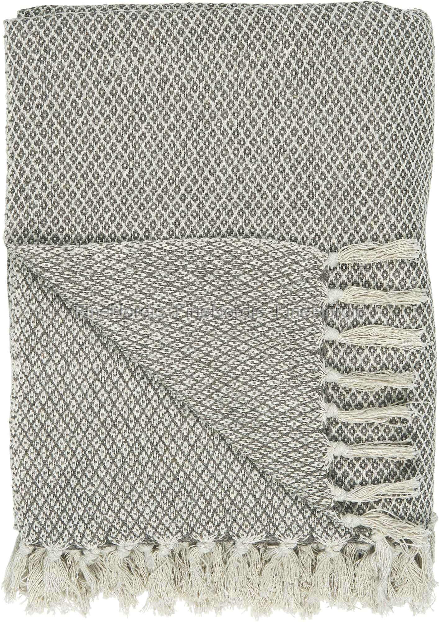 Ib Laursen Pledd Krem/Lysebrunt Sjekkmønster 130 x 160 cm