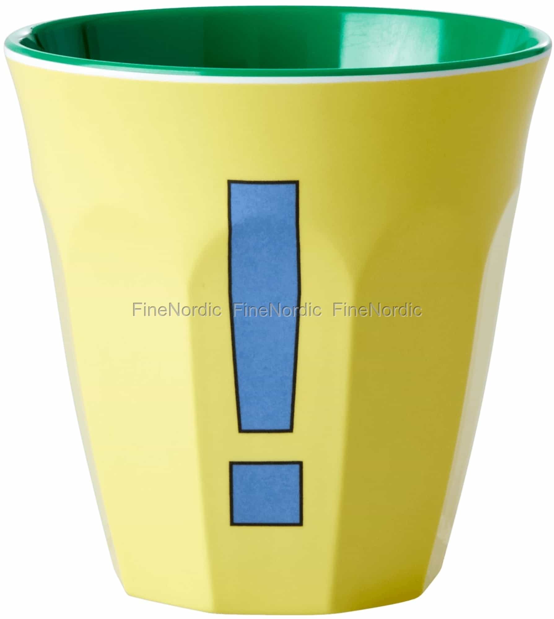 Rice Melamin Kopp med Utropstegn ! - Myk Gul - Medium