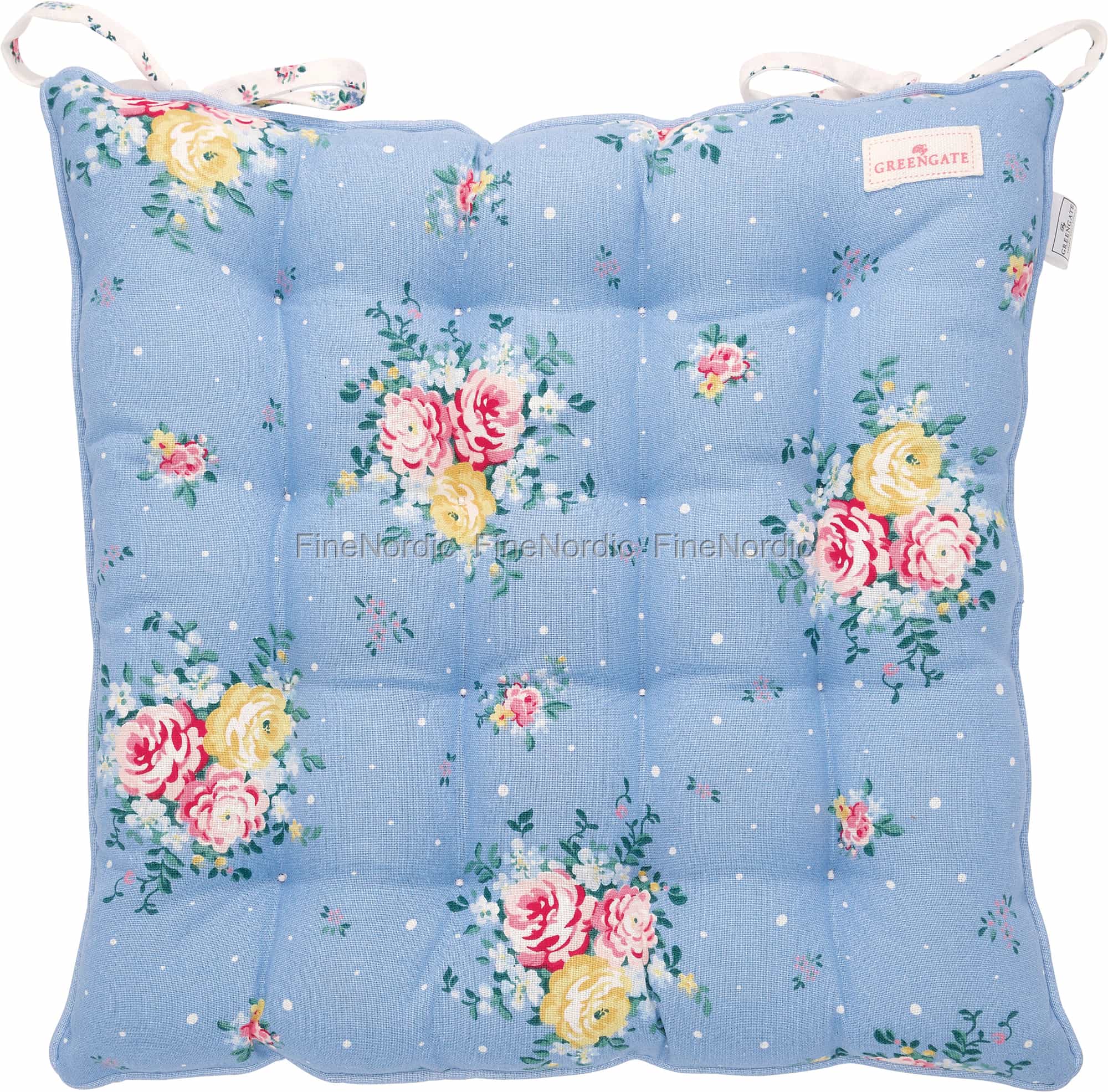 GreenGate Setepute Laura Dusty Blue Stor 40 x 40 cm