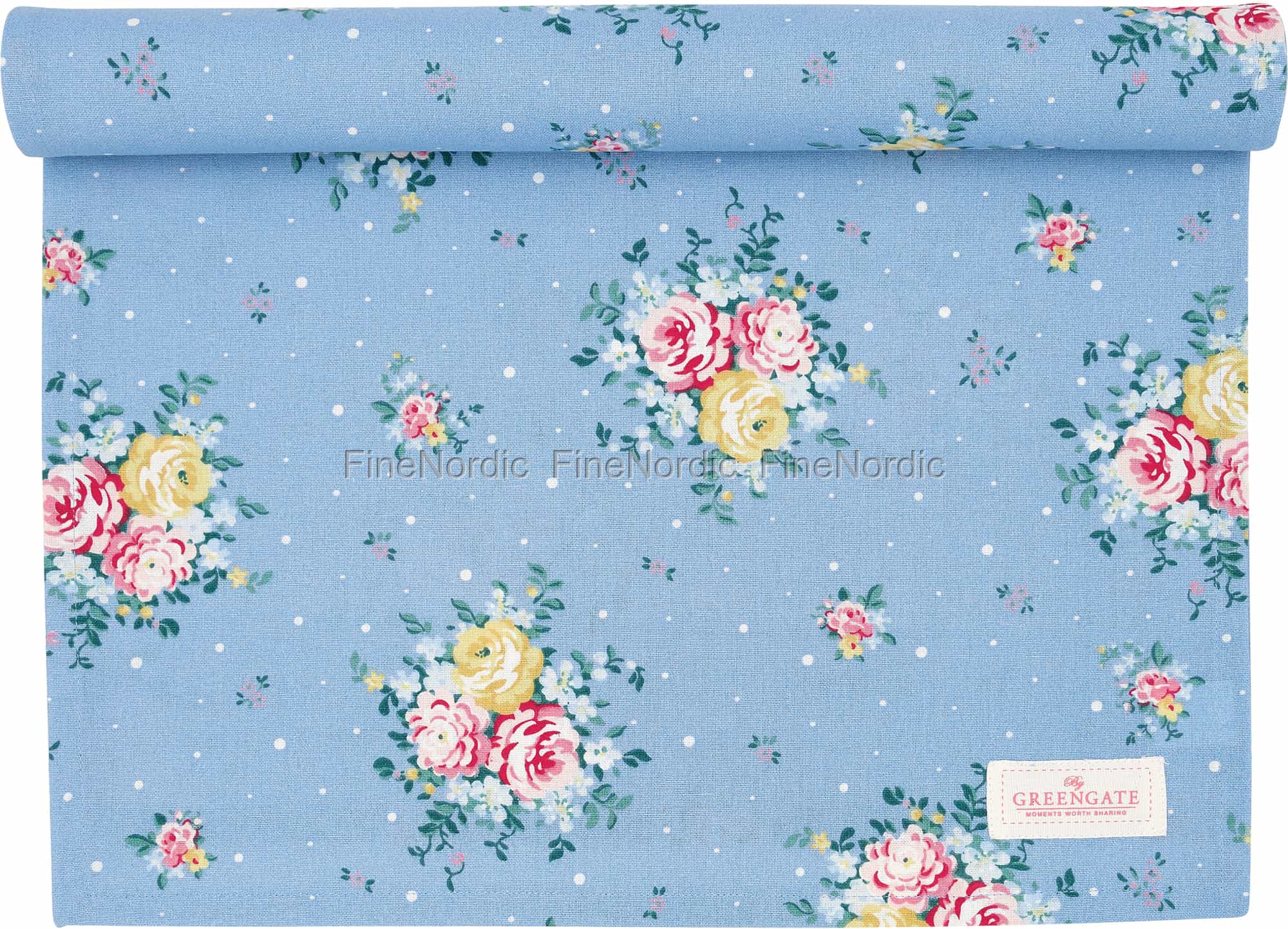 GreenGate Bordløper Laura Dusty Blue