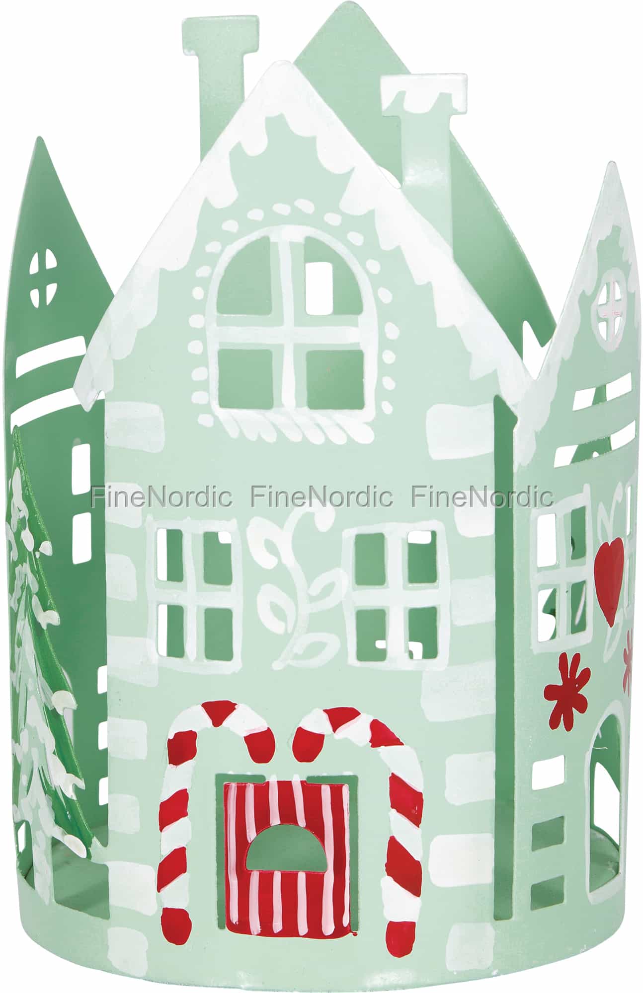 GreenGate Lykt Rund Hus Laura Pale Green