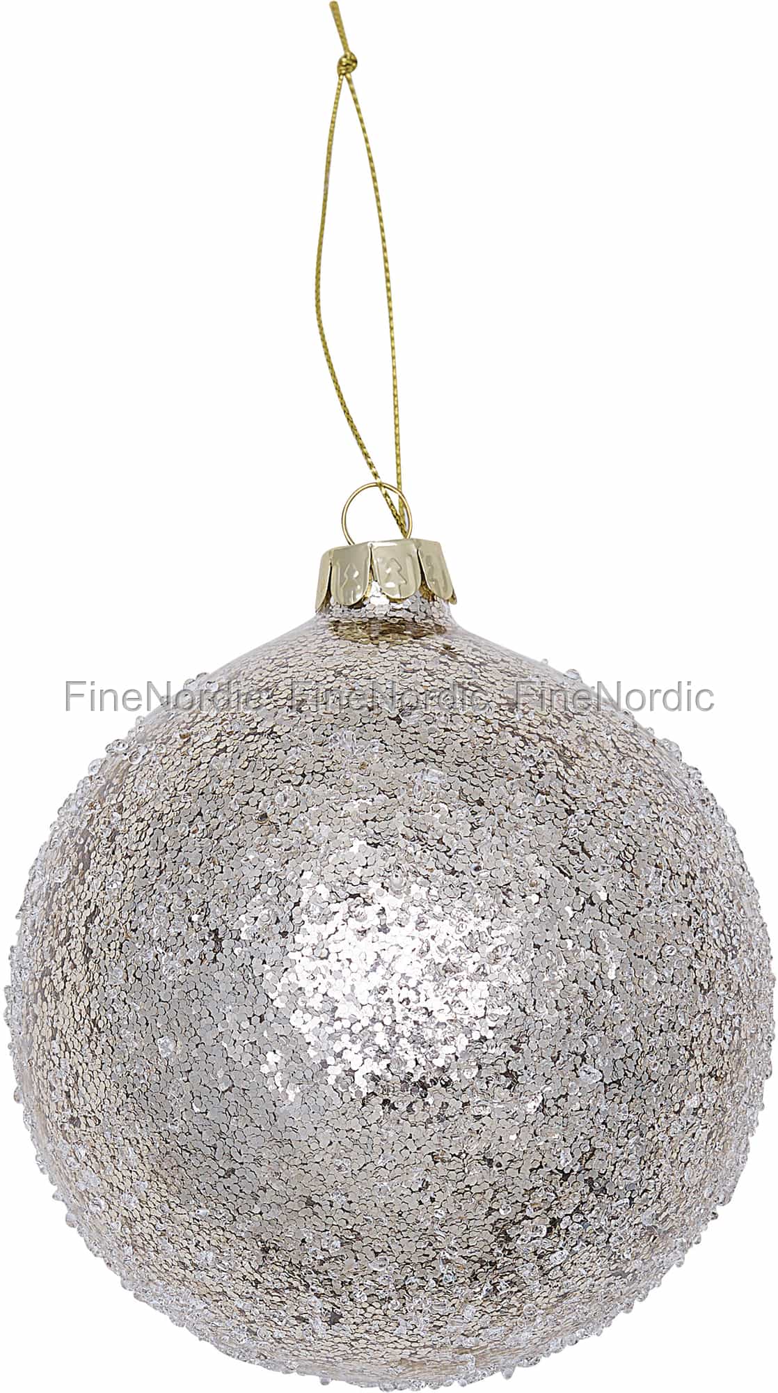 GreenGate Julekule Glass Decorated Gold Large