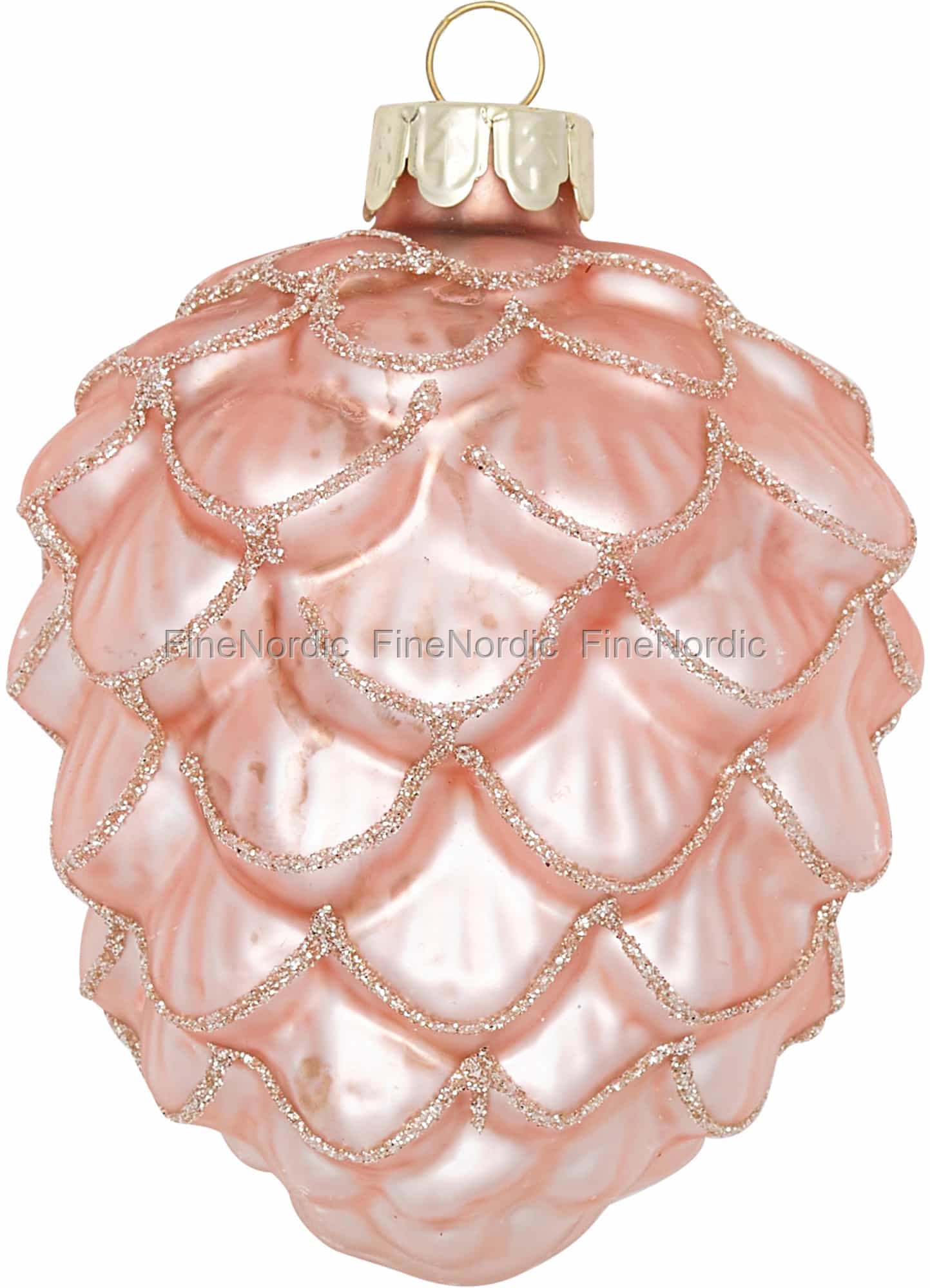 GreenGate Julekule Glass Grankongle Pale Pink