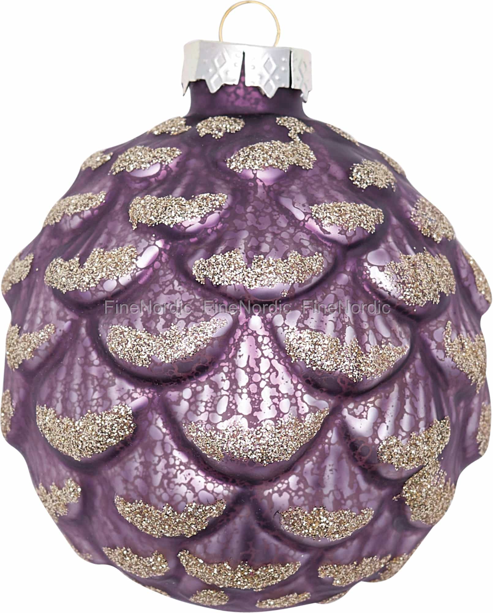 GreenGate Julekule Glass Grankongle Plum