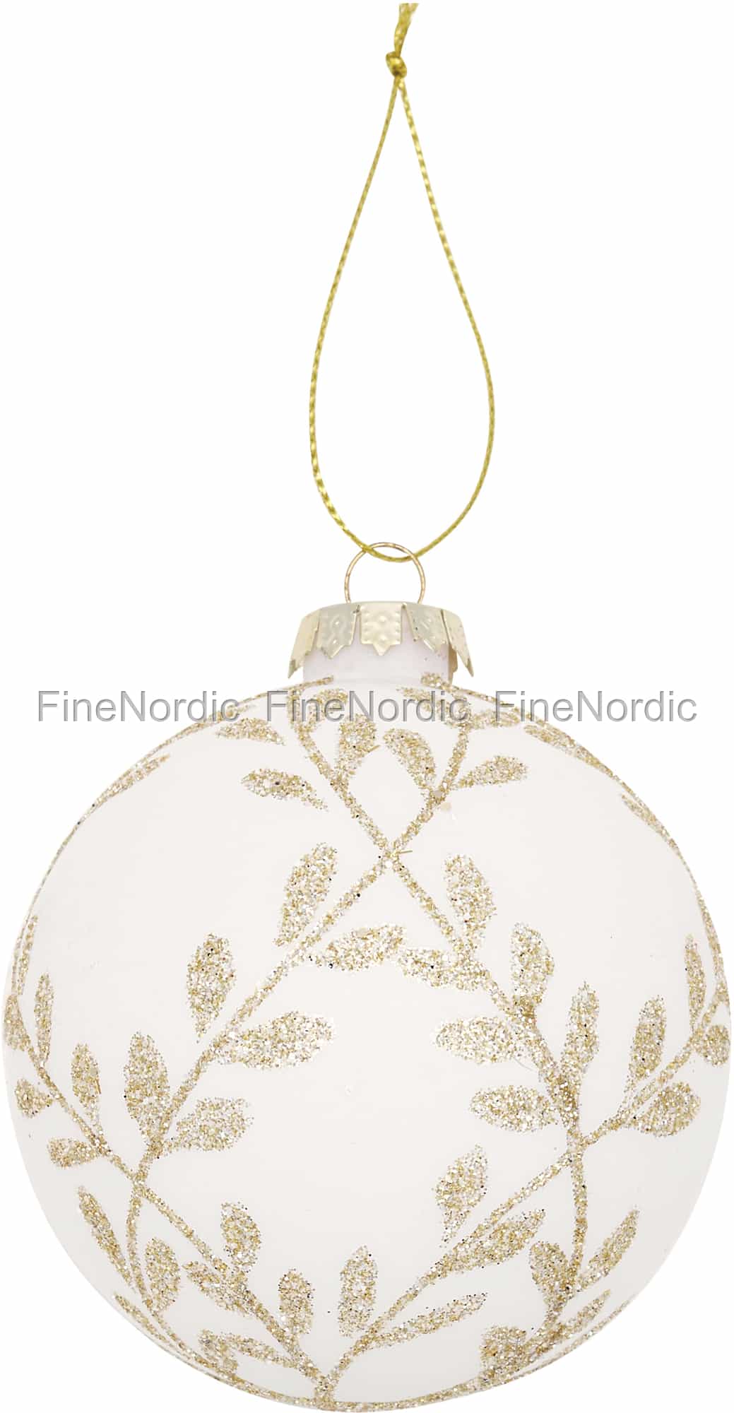 GreenGate Julekule Glass Winter White Gold