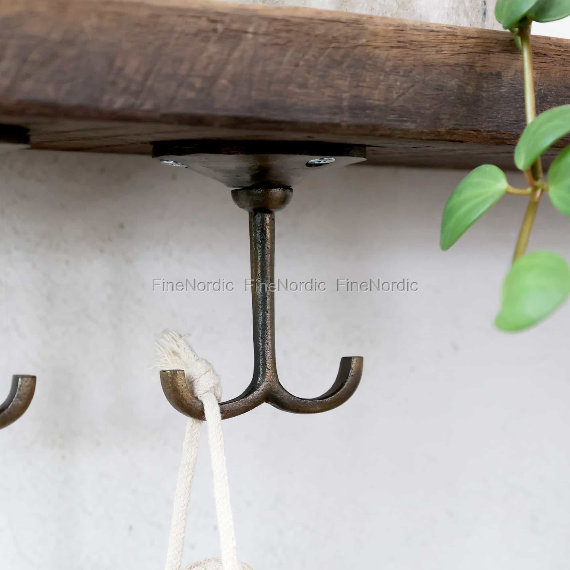 Chic Antique Krok med 2 Kroker Messing