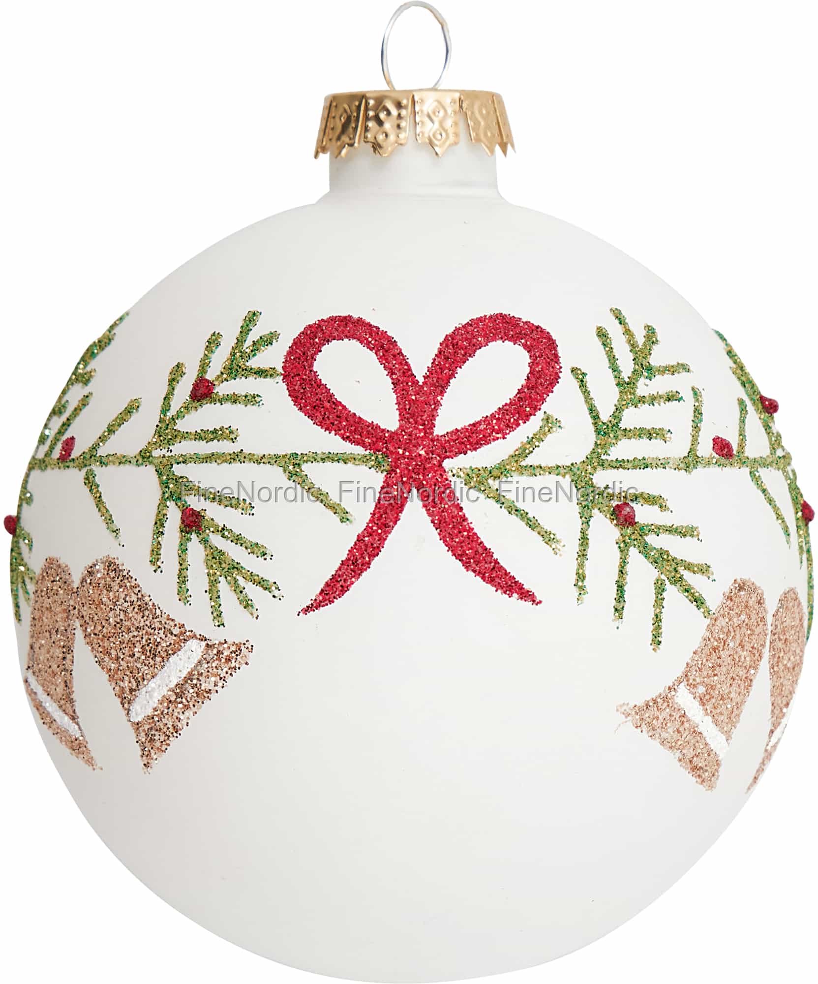 GreenGate Julekule Glass Abella Wreath White