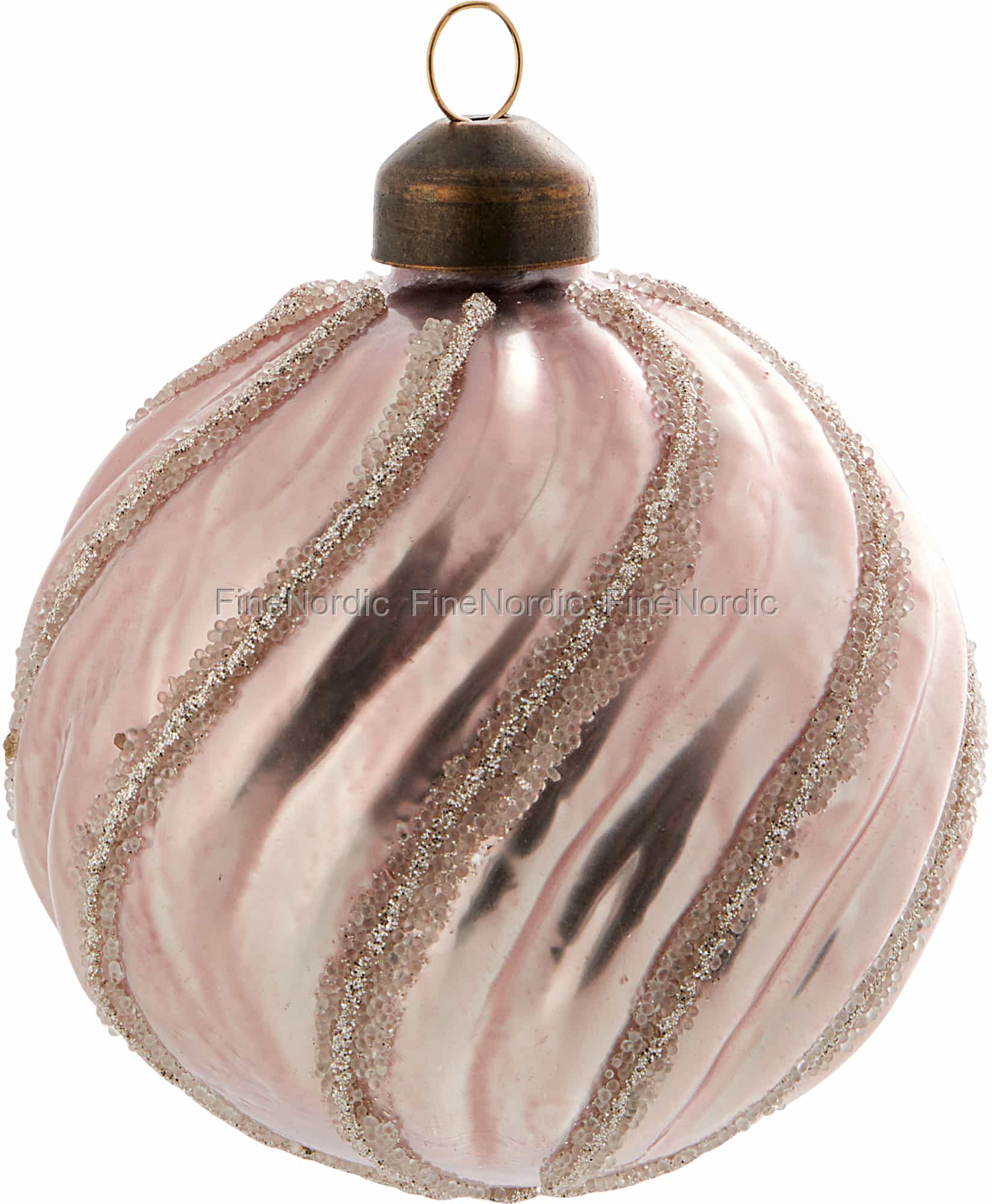 GreenGate Julekule Glass Inge-Marie Pearl