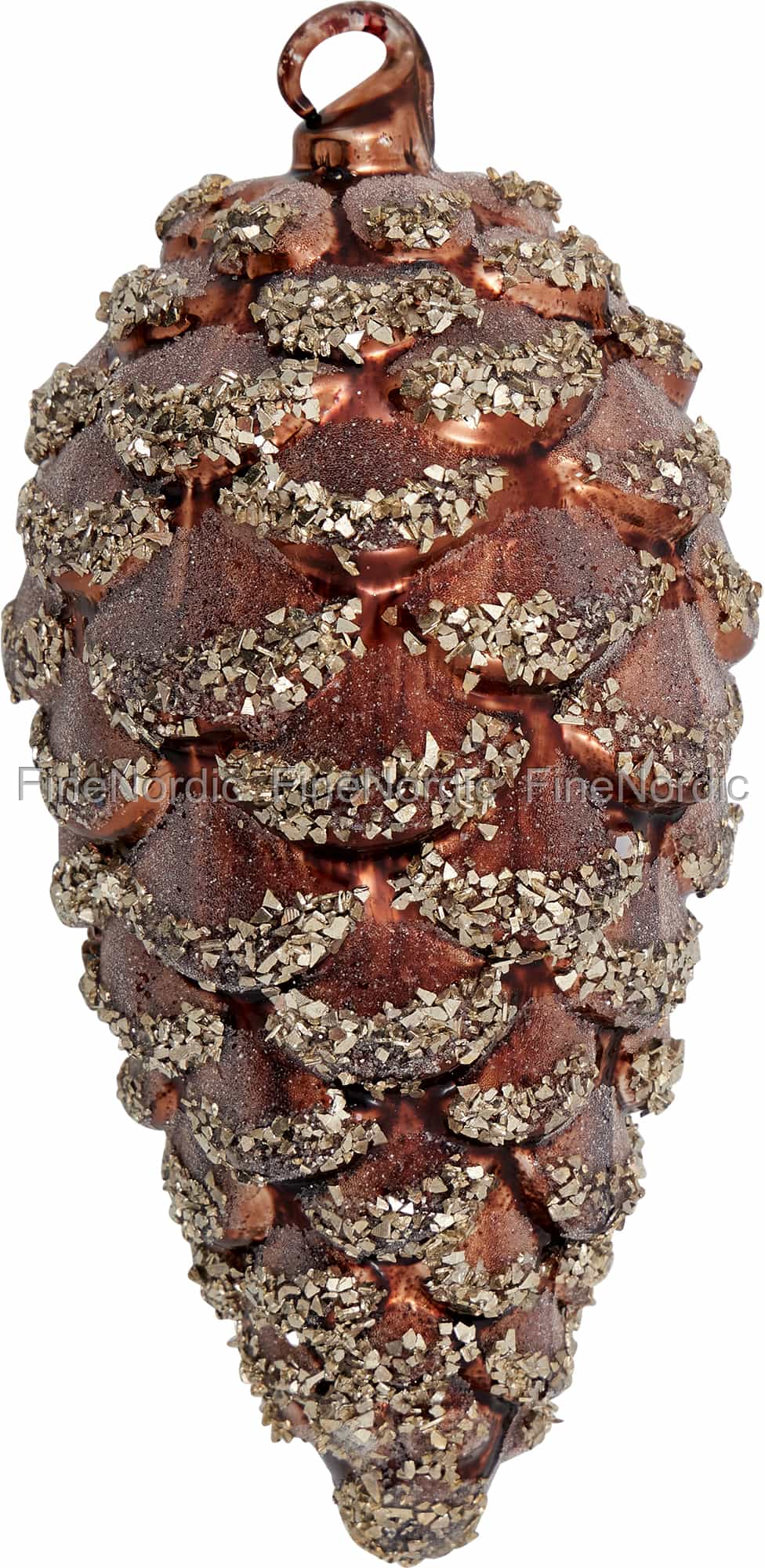 GreenGate Julepynt Grankongle Glass Brown Glitter XLarge