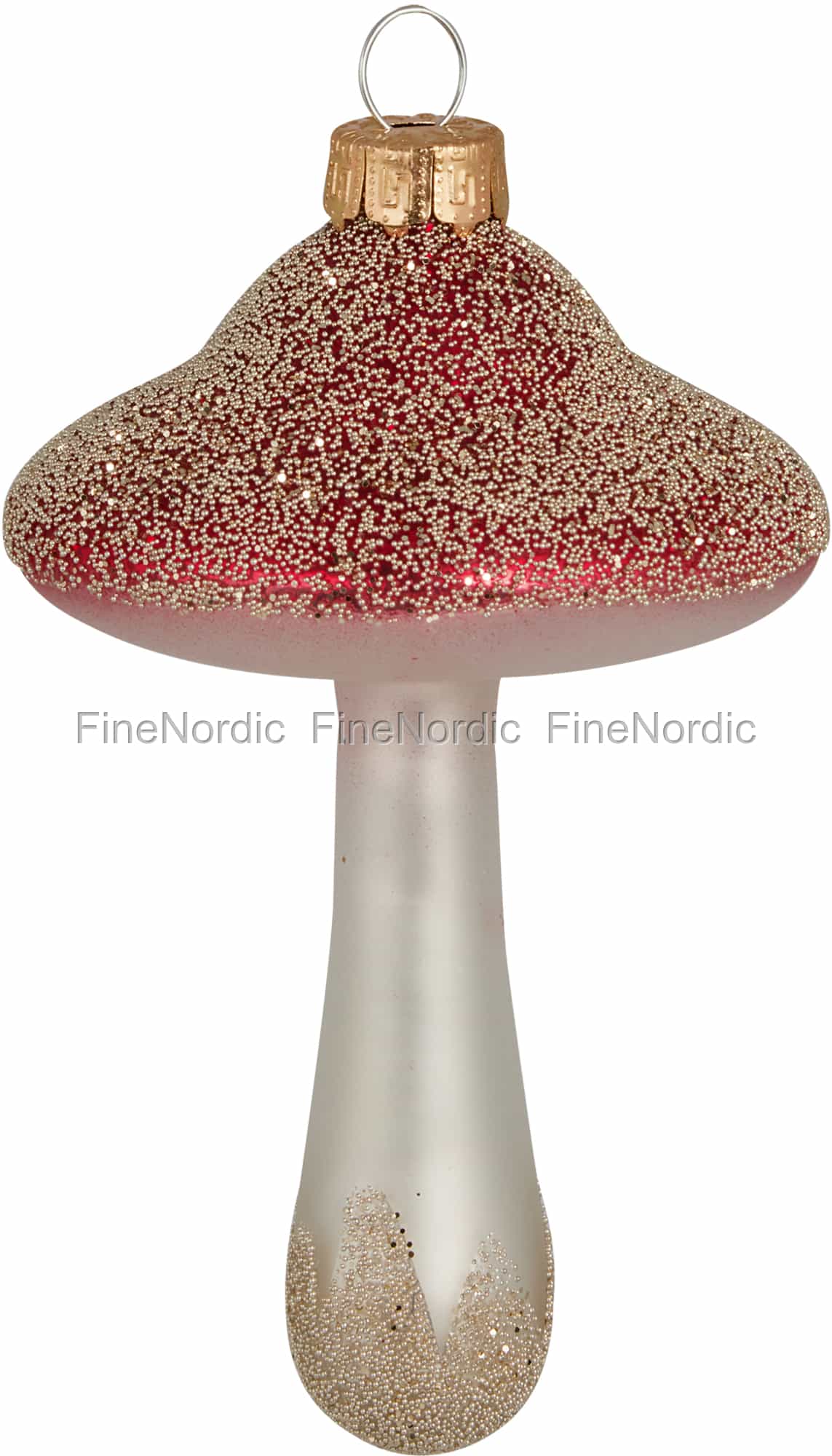 GreenGate Julepynt Sopp Glass Winter Red Glitter Medium