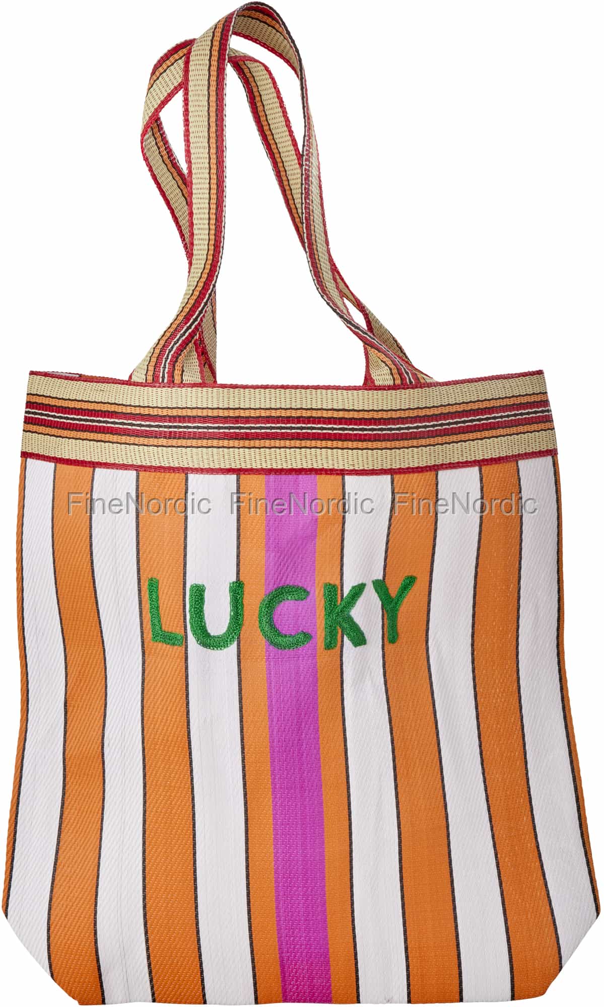 Rice Resirkulert Plast Handlepose - Stripes - Lucky Embroidery
