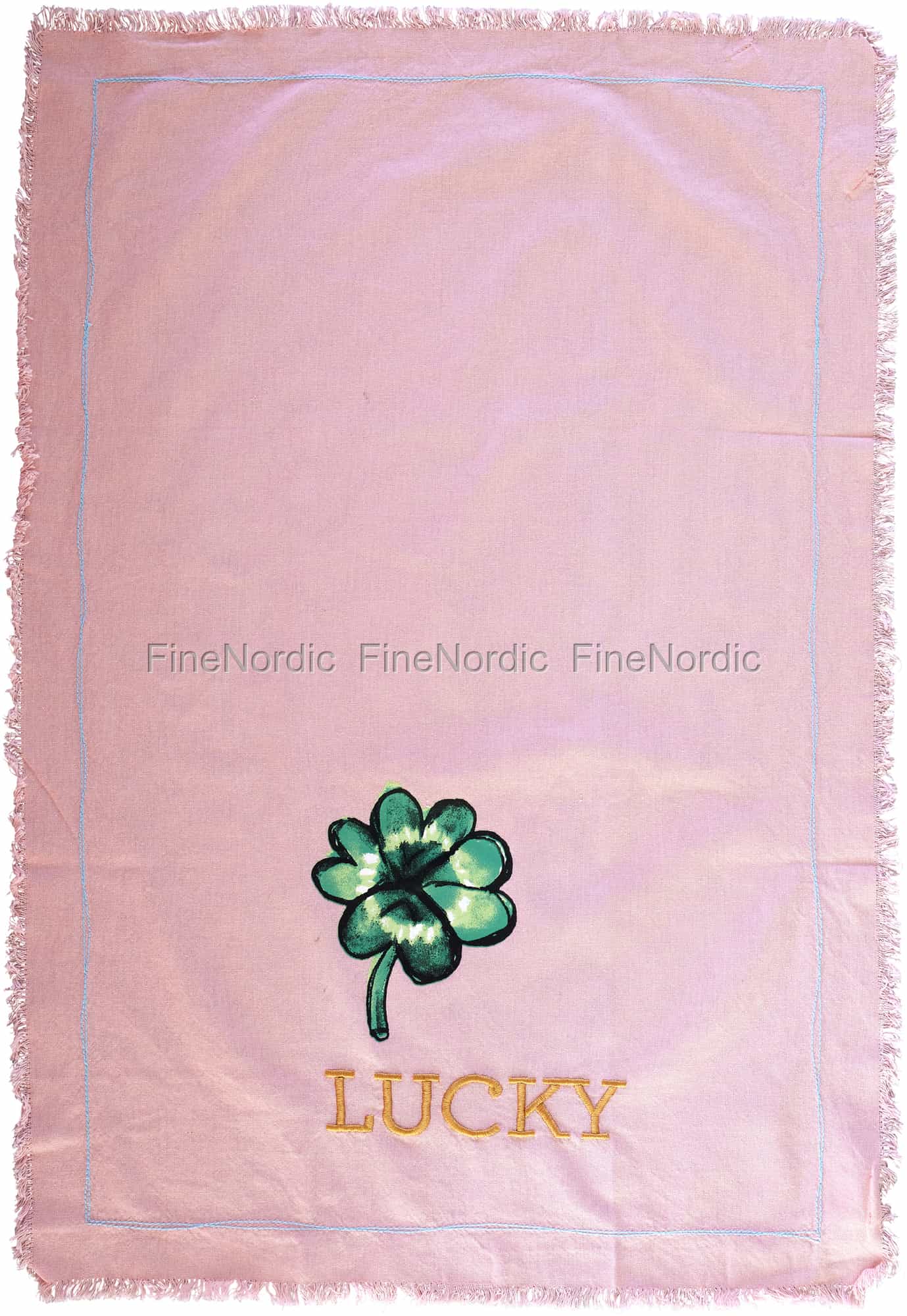 Rice Kjøkkenhåndkle - Good Luck Print og Broderi - Rosa