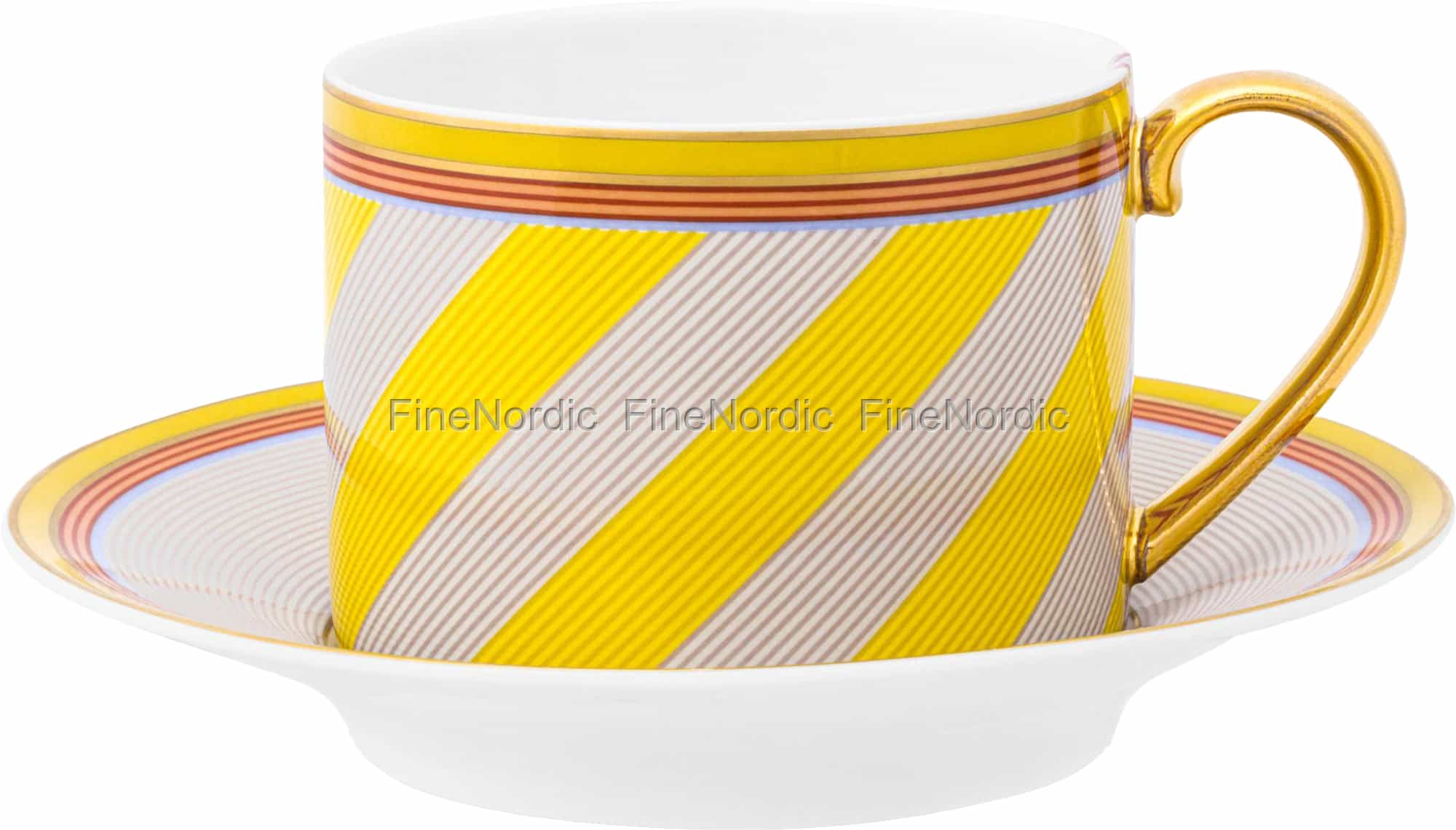 Pip Studio Kopp med Tefat Pip Chique Striper Gul