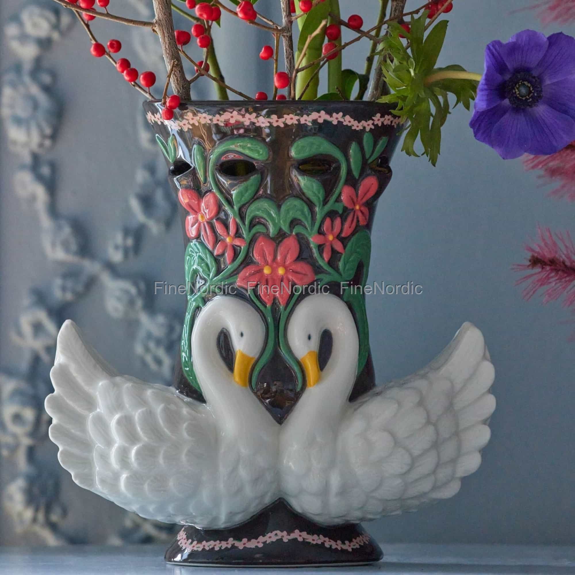 Rice Keramikk Vase - Svaner