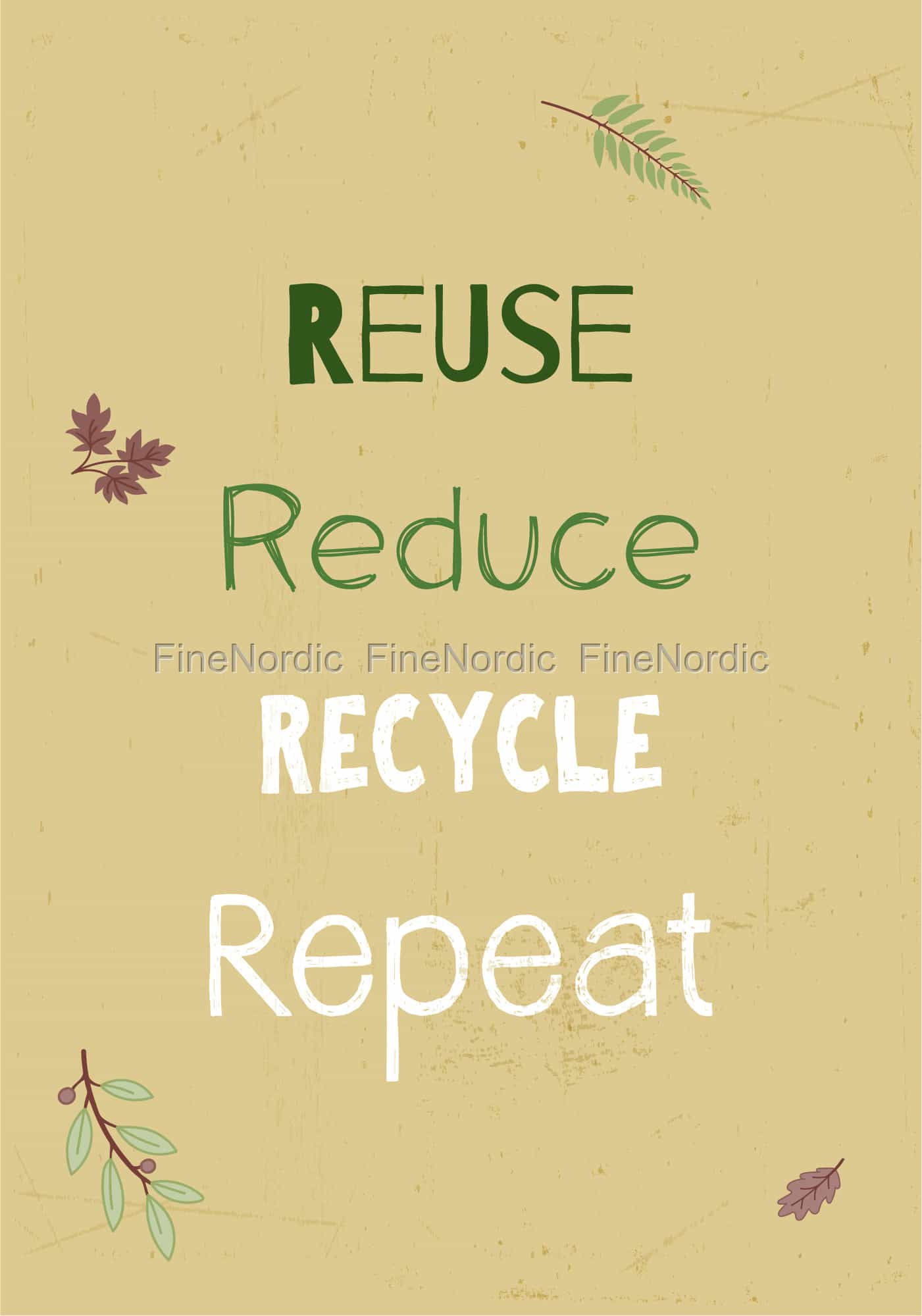 Ib Laursen Metallskilt Reuse Reduce Recycle