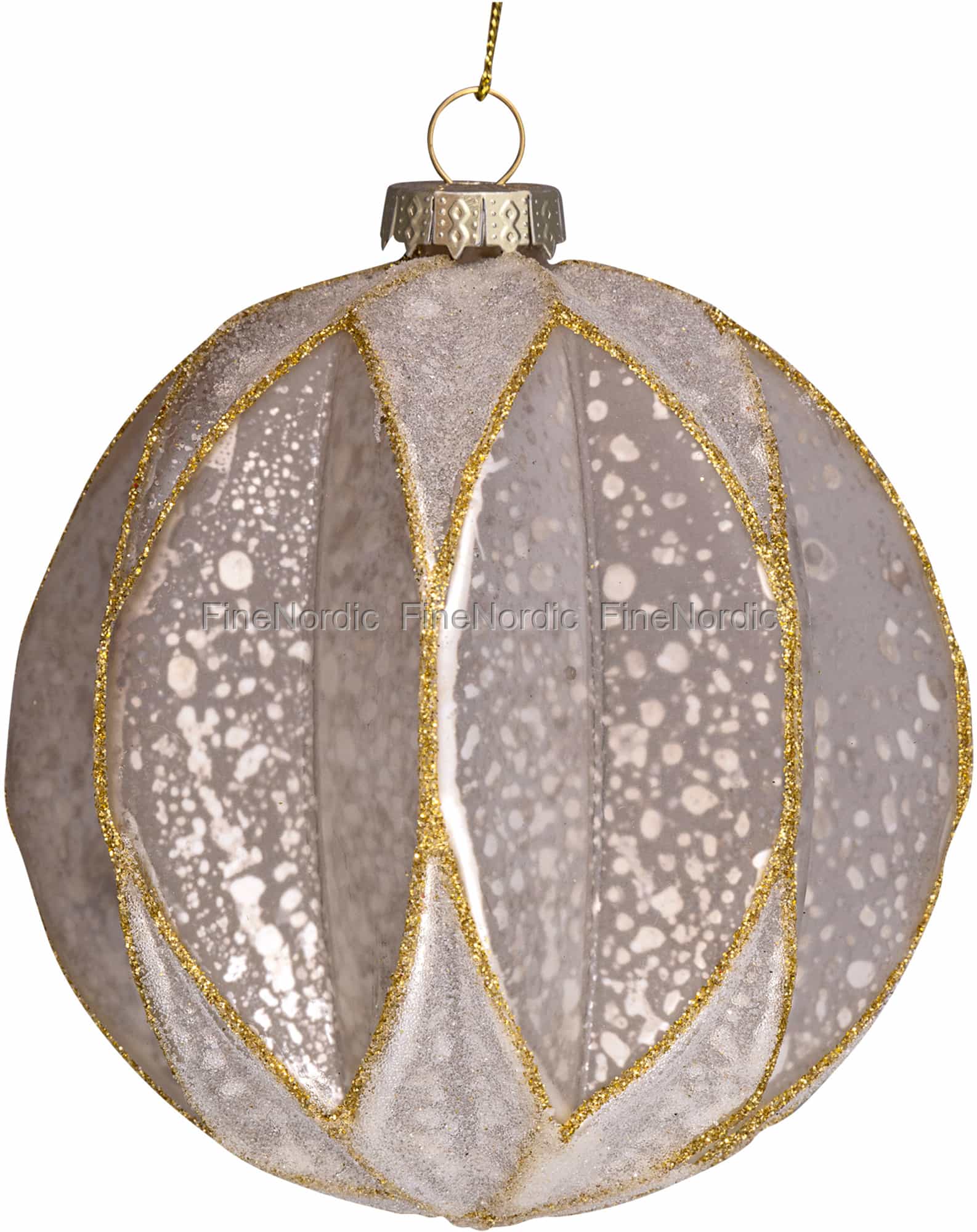 GreenGate Julekule Glass Matte Cutting Gull Stor