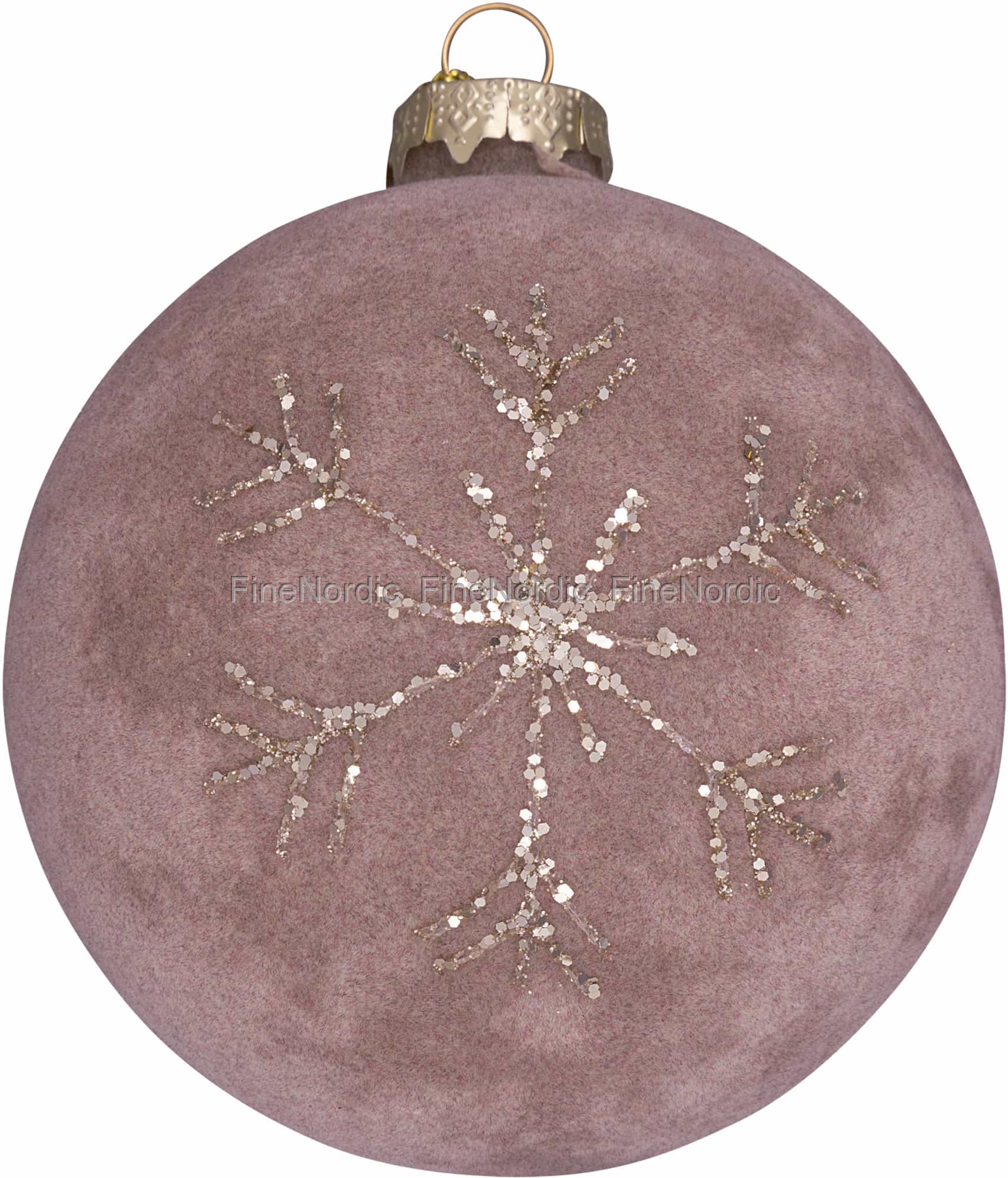 GreenGate Julekule Glass Velvet Dusty Rose Stor