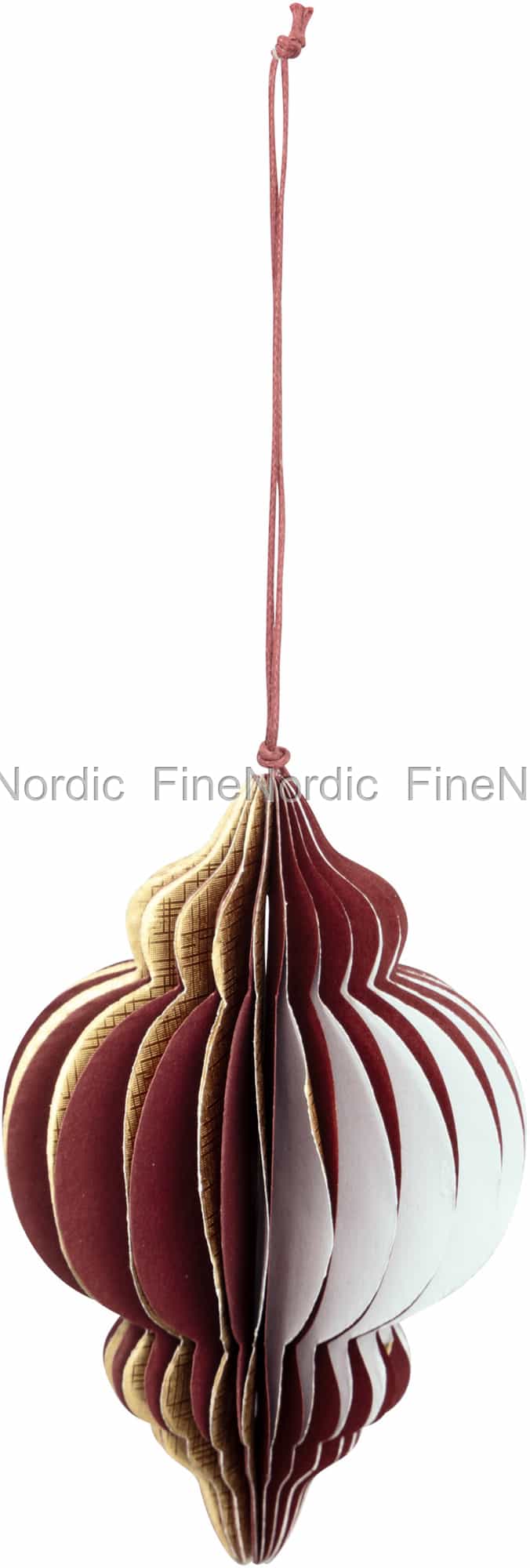 GreenGate Julepynt Spir Bordeaux Papir med Gull Medium