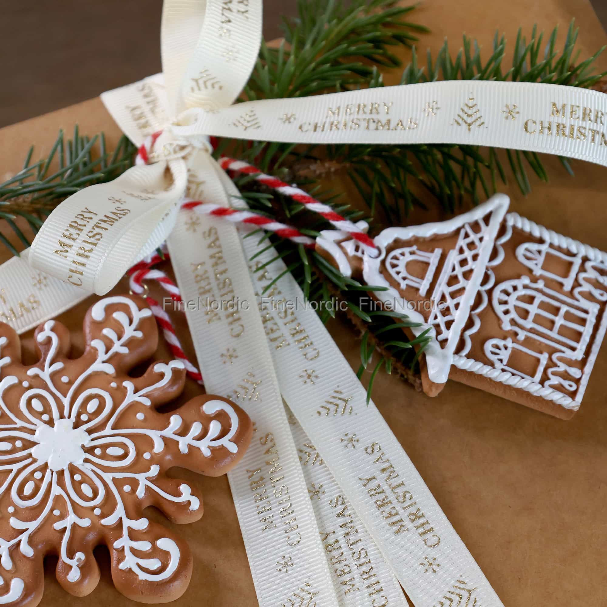 Chic Antique Bånd med Merry Christmas Krem