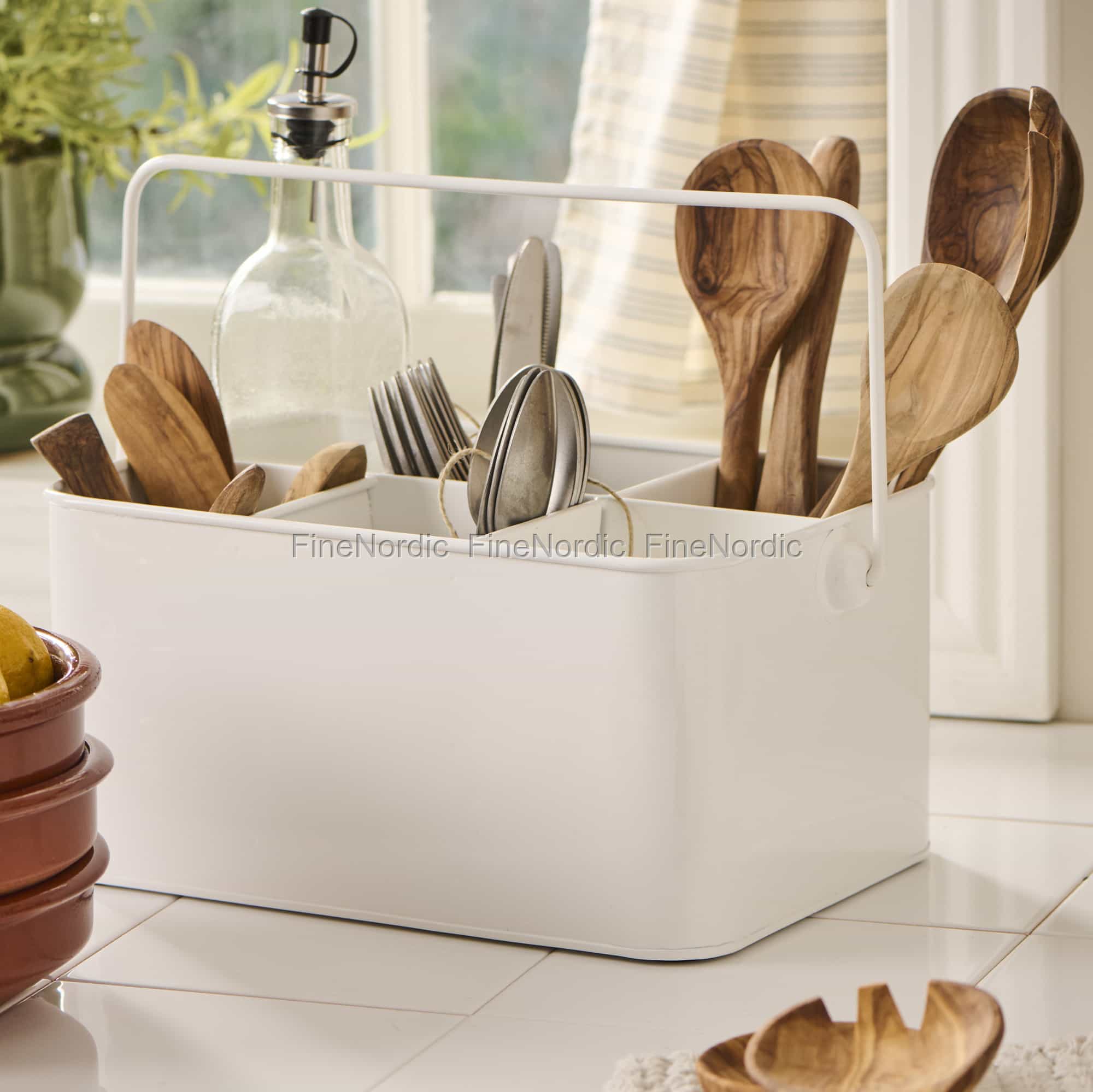 Ib Laursen Metallboks med 6 Rom Håndtak Hvit