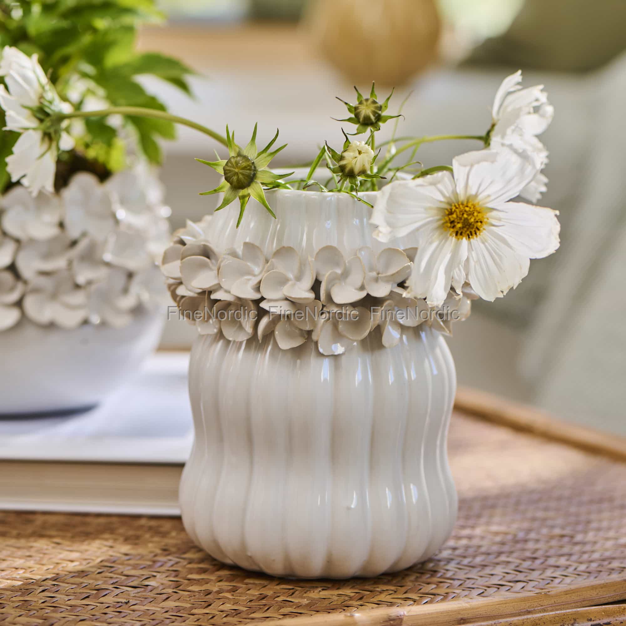 Ib Laursen Vase Glassert Hortensia Hvit