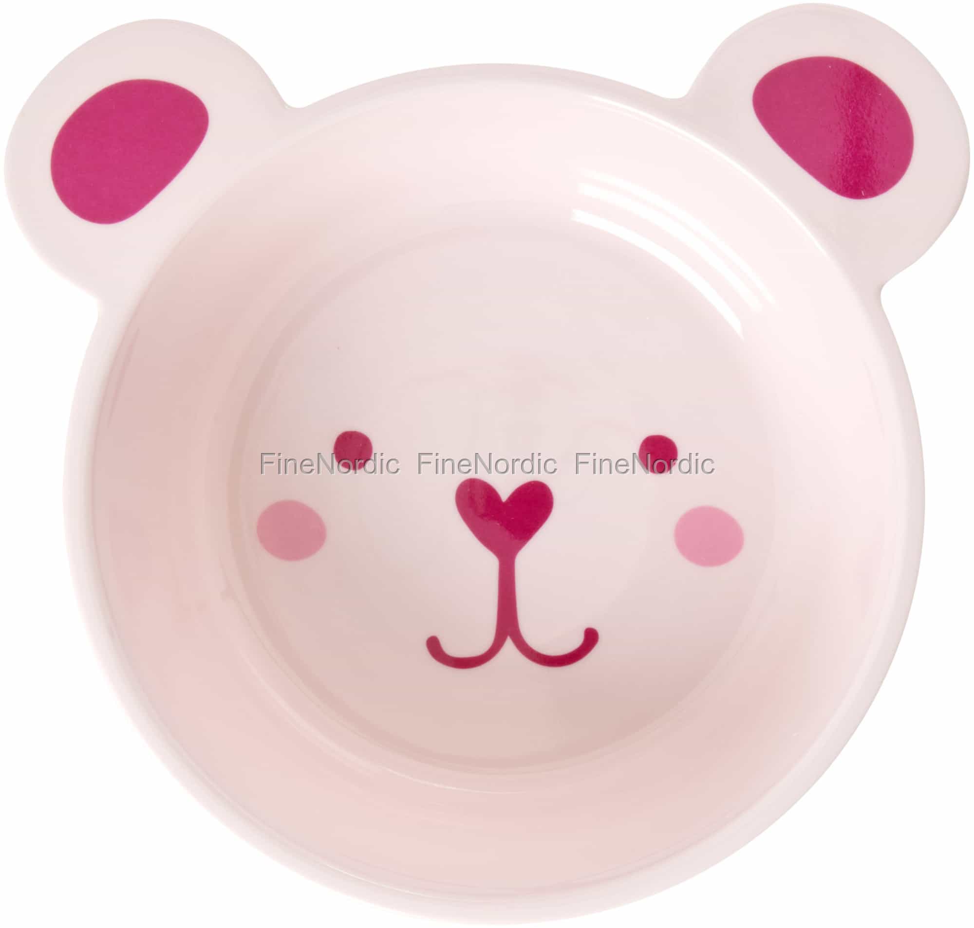 Rice Melamin Barneskål - Bjørn - Rosa