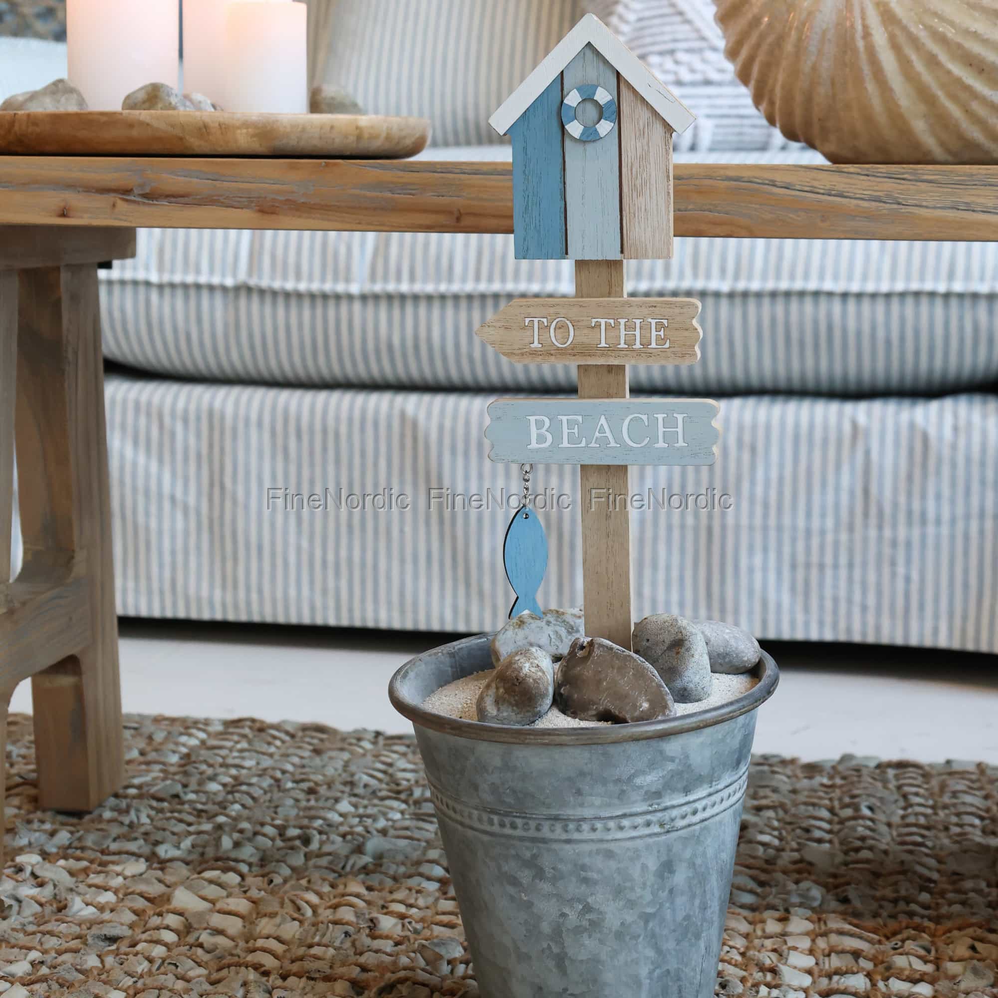 Chic Antique Sign To the Beach Ocean