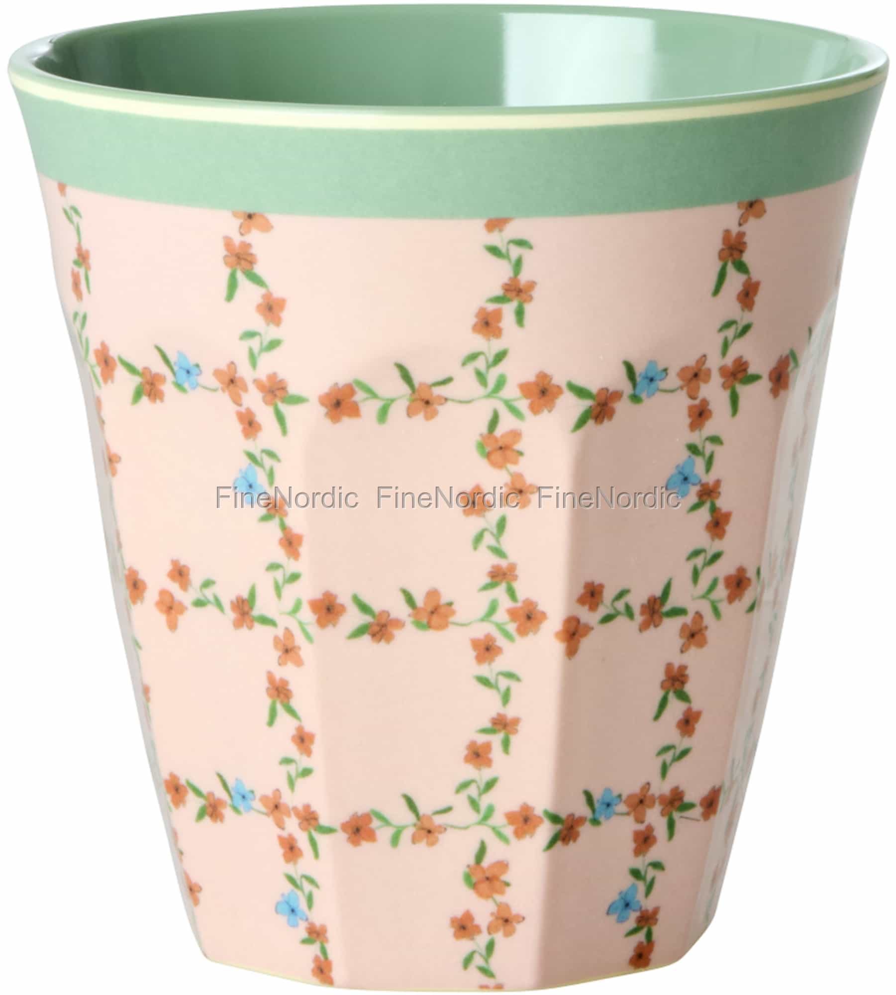 Rice Melamin Kopp - "Checkered Stencil" - Rosa - Medium