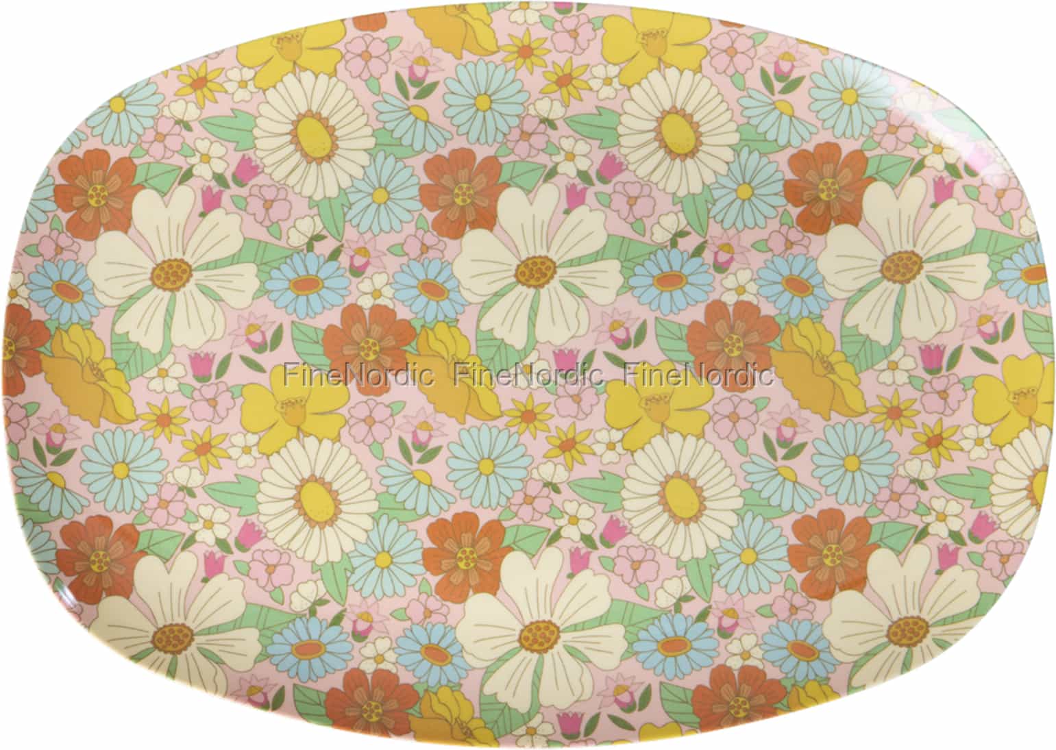 Melamintallerken - Rektangulær "Flower Power" | Rice